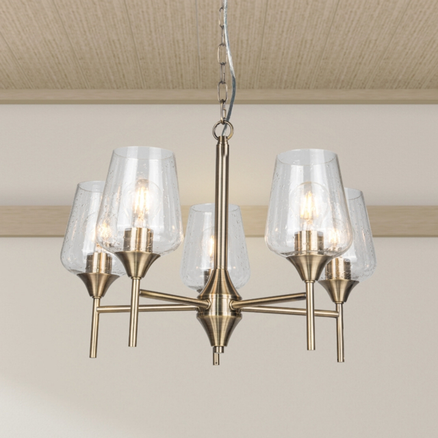 Bordeaux 5 Light Ceiling Pendant Light In Antique Brass Finish by ...