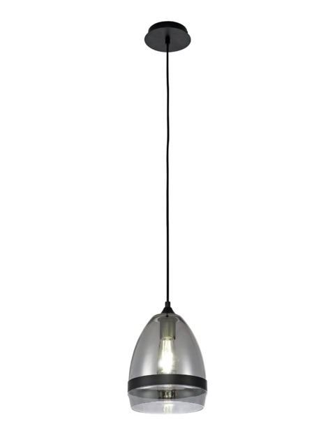 Milsom 1 Light Ceiling Pendant in Matt Black Finish With Large Cone ...