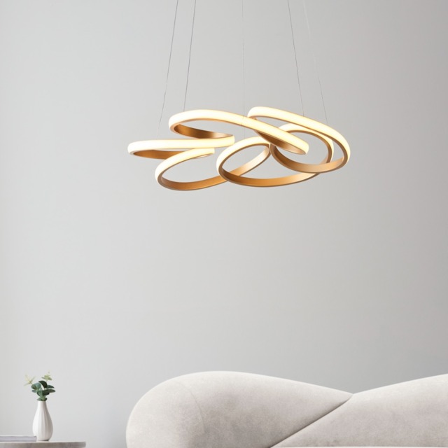 Spiral LED Ceiling Pendant Light In Satin Gold Finish by Lights 4 ...