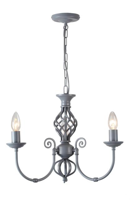 Barley 3 Light Classic Knot Twist Ceiling Light in Matt Grey by Lights ...