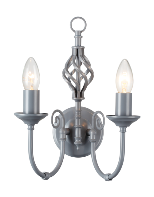 Barley 2 Light Classic Knot Twist Wall Light in Matt Grey by Lights 4 ...