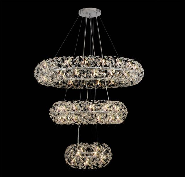 Fusion Extra Large 3 Tier Crystal Ceiling Pendant in Polished Chrome by ...