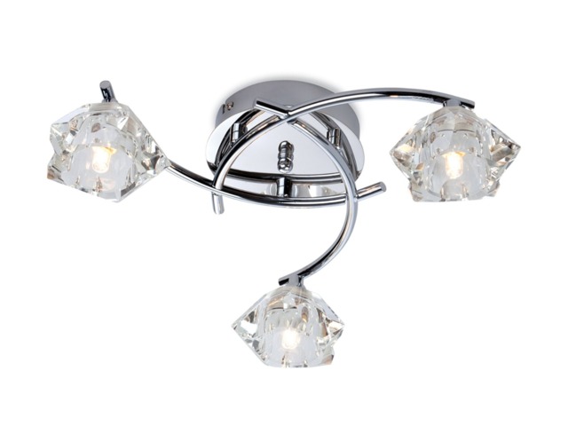 Firstlight 8364CH Clara 3 Light Flush Ceiling Light with Glass Shade by ...