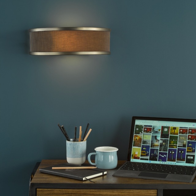 Dar Lighting Alvaro Wall Light In Antique Bronze With Brown Shade by ...