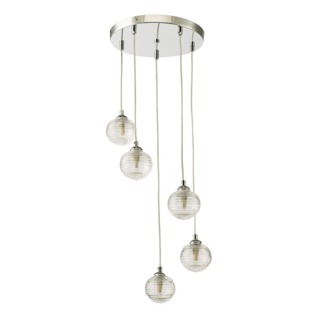 Dar Lighting Federico 5 Light Cluster Ceiling Pendant Light In Polished ...