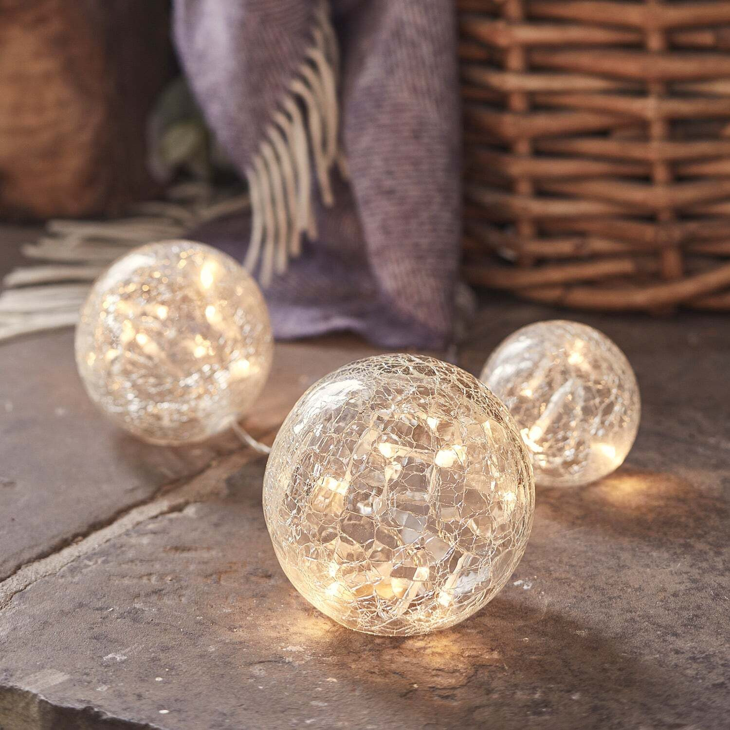 3 Clear Glass Fairy Light Orbs by Lights4fun | ufurnish.com