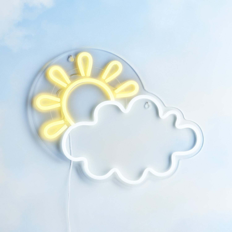 Sun & Cloud Neon Wall Light by Lights4fun | ufurnish.com