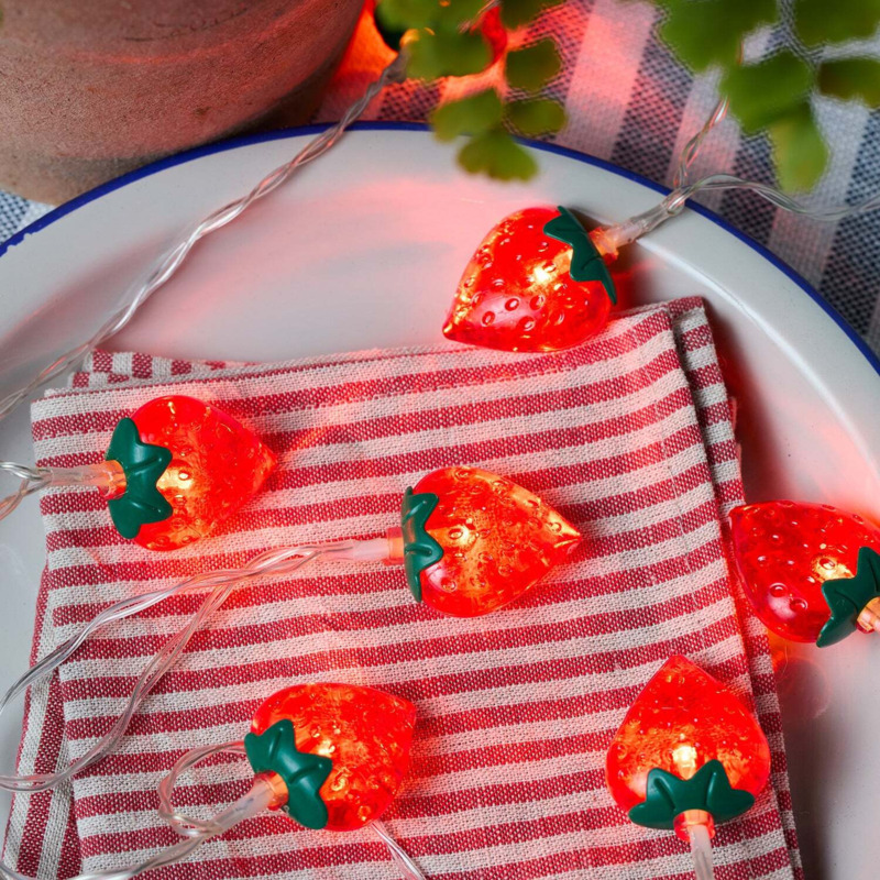 Battery Operated Strawberry String Lights by Lights4fun | ufurnish.com
