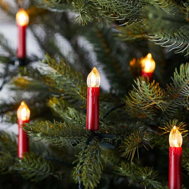 50 Red Candlestick Christmas Tree Clip String Lights by Lights4fun ...
