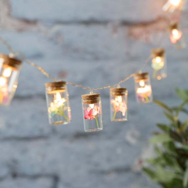 10 Fleur Flower Bottle String Lights by Lights4fun | ufurnish.com