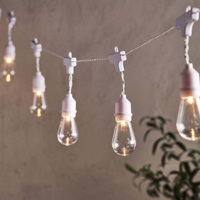 15 Drop Bulb Battery Festoon Lights White Cable by Lights4fun ...
