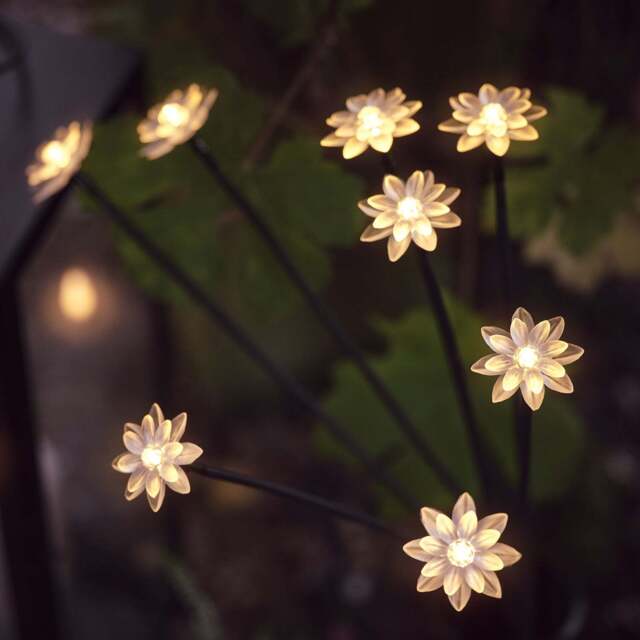 8 Flower Solar Stake Lights by Lights4fun | uFurnish.com