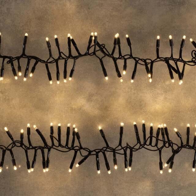 Plus Connect 5m 250 LED Warm White Connectable Cluster Lights Black ...