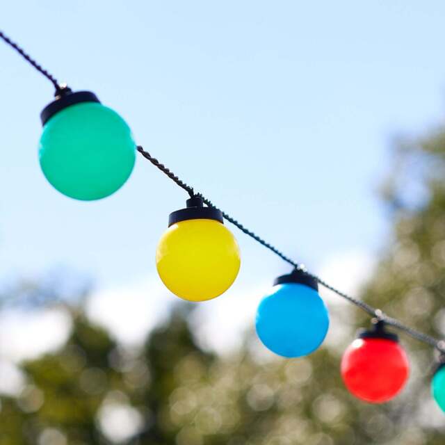 30 Multi Coloured Plug In Festival Festoon Lights by Lights4fun | ufurnish.com