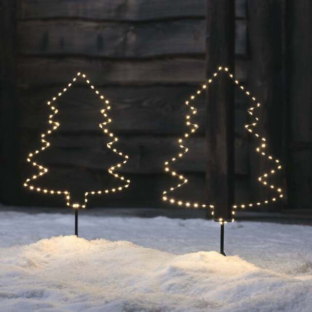 Set of 2 Micro LED Tree Silhouette Stake Lights by Lights4fun ...