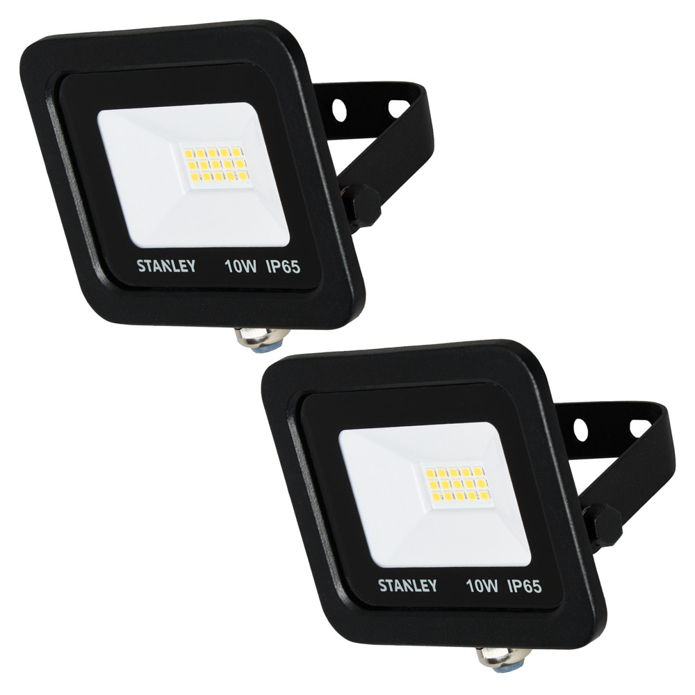 2 Pack of Stanley 10 Watt LED Slimline Outdoor Flood Light - Black by ...