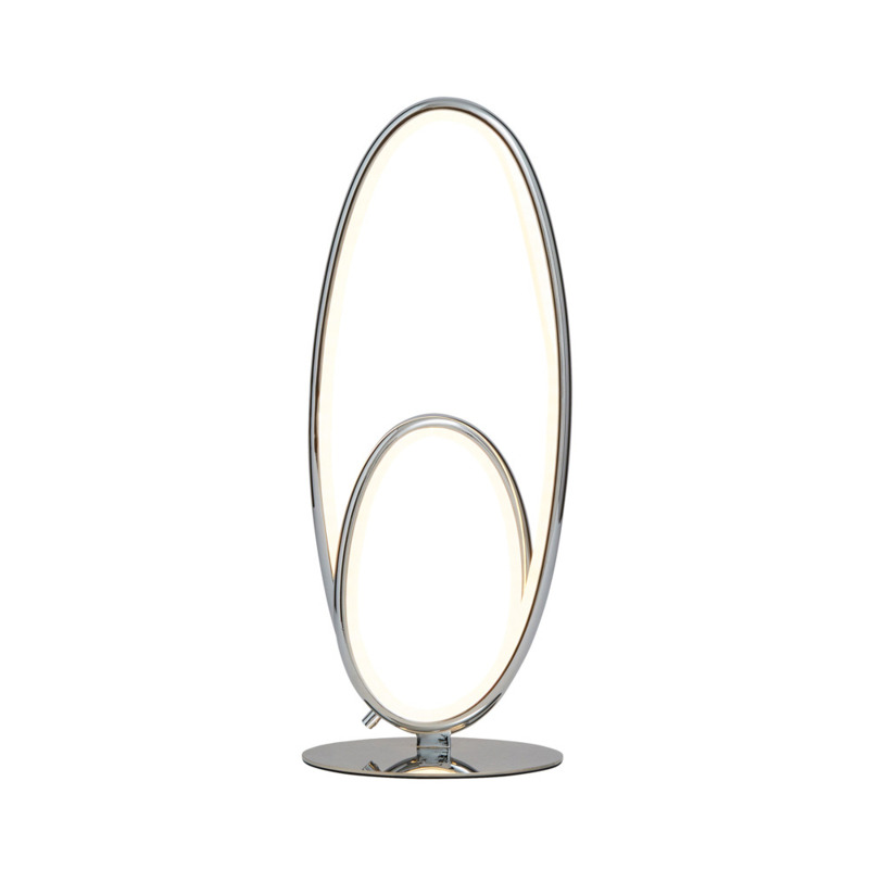 Olivia LED Oval Table Lamp - Chrome by litecraft | ufurnish.com