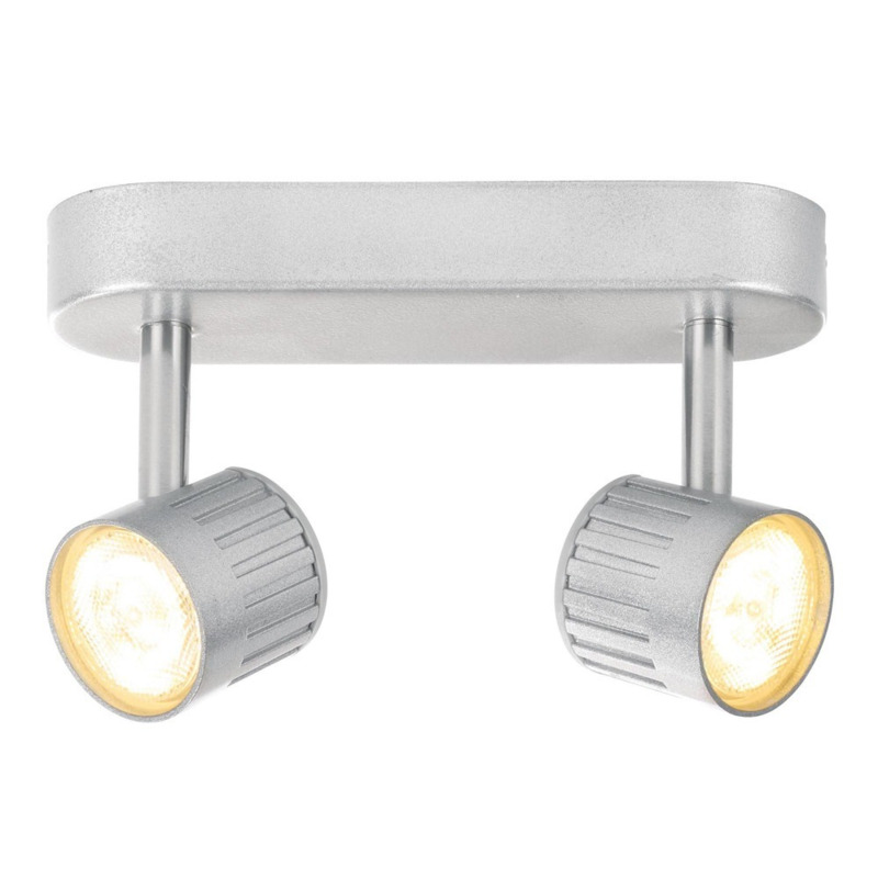 Travis Die Cast Ribbed LED Twin Spotlight Bar - Silver by litecraft ...