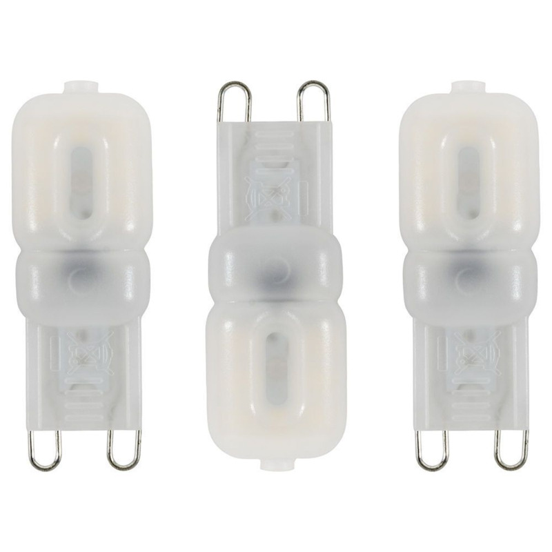 3 Pack of 2 Watt LED G9 Non-Dimmable Capsule Light Bulbs - Cool White ...