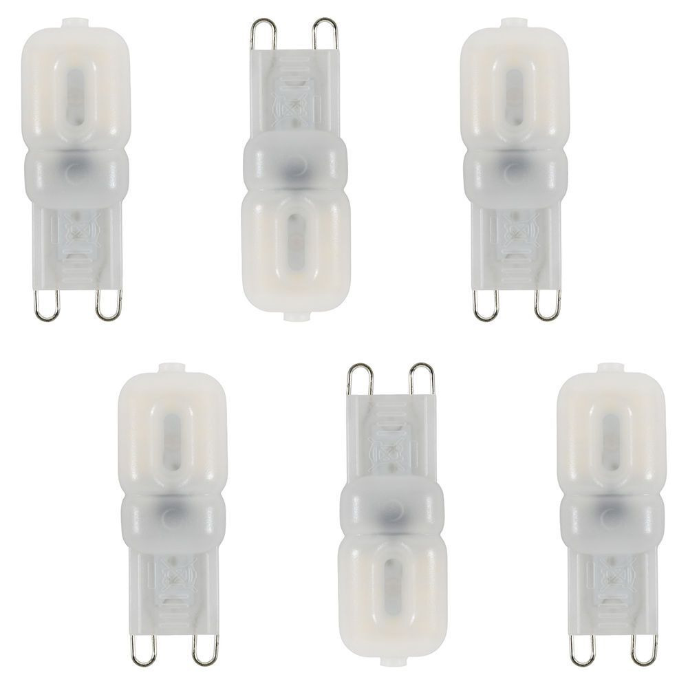 6 Pack of 2.5 Watt LED G9 Non-Dimmable Capsule Light Bulbs - Warm White ...