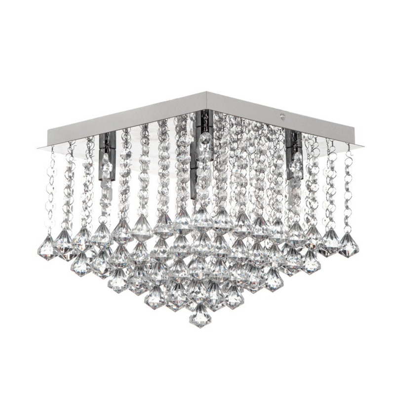 Wendy Square Droplet Flush Ceiling Light - Chrome by litecraft ...