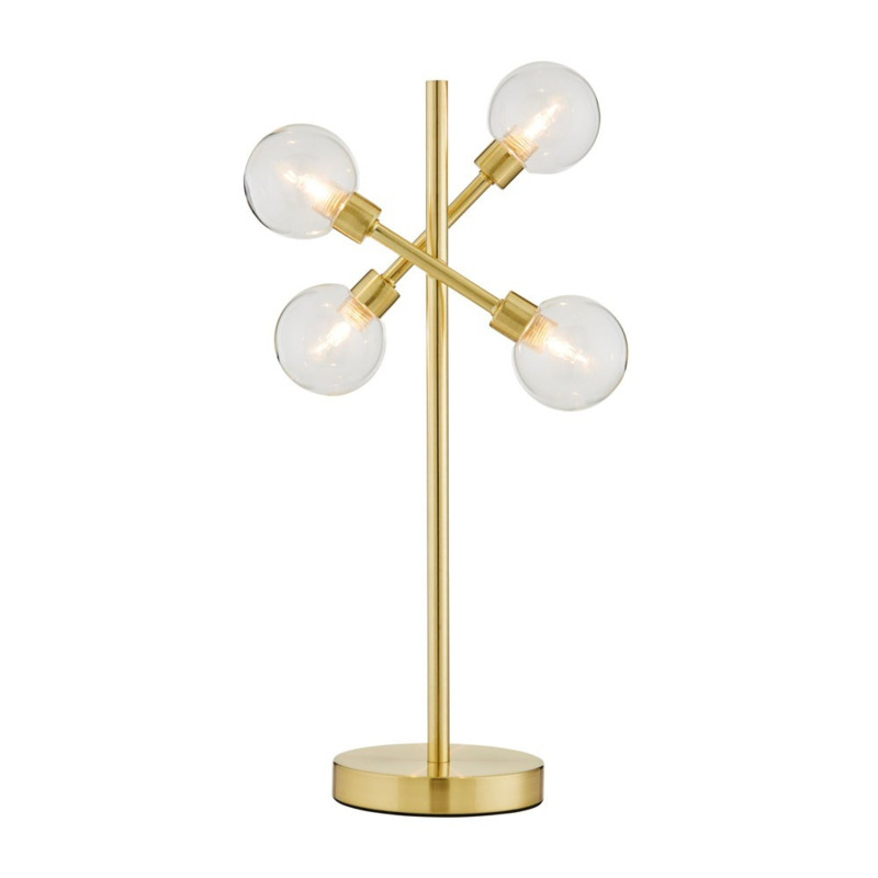 Supa 4 Light Stick Table Lamp - Satin Brass by litecraft | ufurnish.com