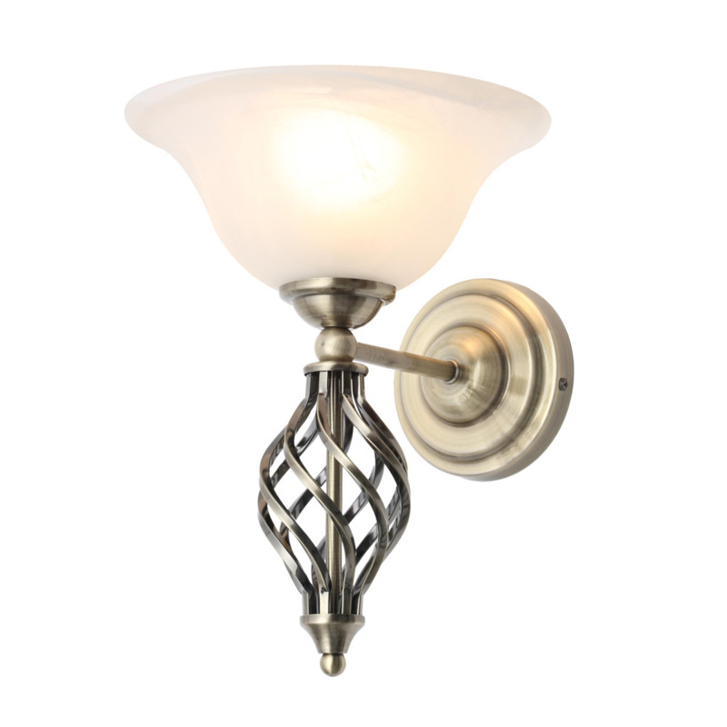 Spiral 1 Light Twist Wall Light - Antique Brass by litecraft | ufurnish.com
