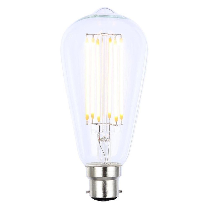 Vintage Filament 6 Watt Teardrop LED B22 Bayonet Cap Light Bulb - Clear ...