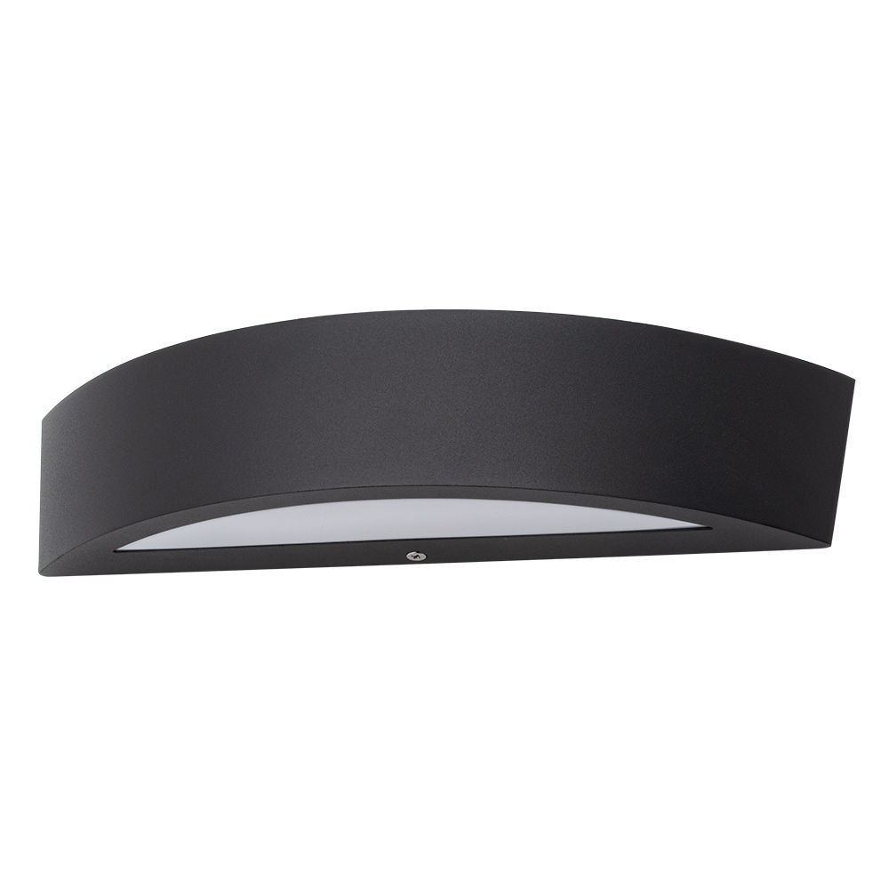 Archie Outdoor Curved LED Up and Down Wall Light - Black by litecraft ...