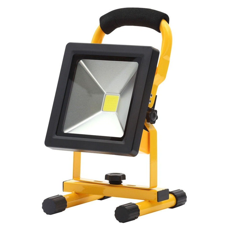 Slimline IP65 20 Watt LED Outdoor Rechargeable Work Light - Yellow and ...