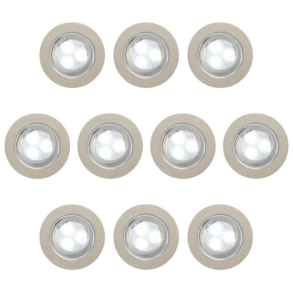 10 Pack of Circular Recessed Cool LED Kitchen Plinth and Outdoor ...
