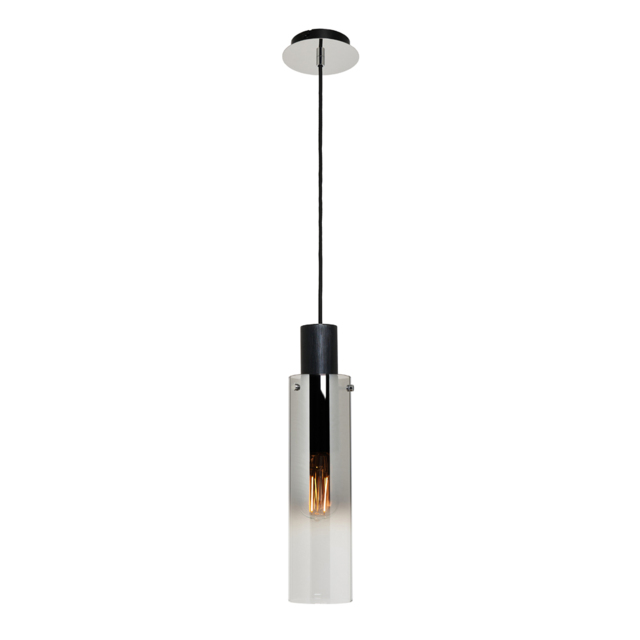 Visconte Fumo Slim 1 Light Ceiling Pendant with Smoke Shades - Chrome ...