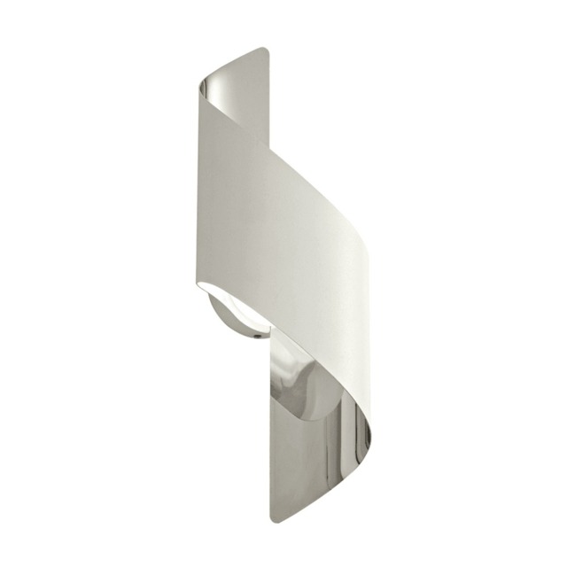 Visconte Troyes Small Wavy LED Wall Light - White and Chrome by ...