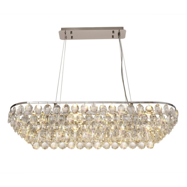 Visconte Maine 8 Light Rectangular Crystal Ceiling Pendant - Chrome by ...