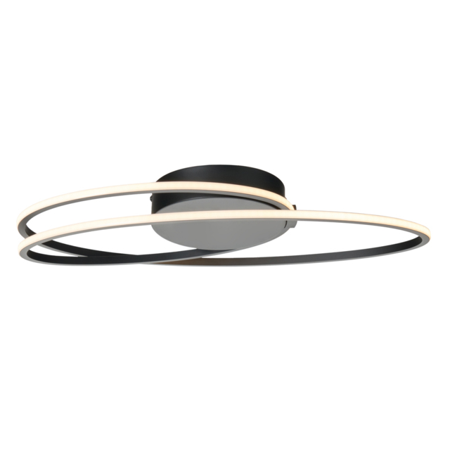 Swirl LED Loop Semi Flush Ceiling Light - Black by litecraft | ufurnish.com