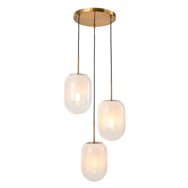 Visconte Scala 3 Light Ceiling Cluster Pendant - Brass by litecraft ...