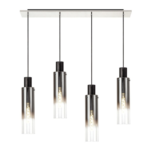 Visconte Fumo Slim 4 Light Ceiling Pendant Bar with Smoke Shades ...