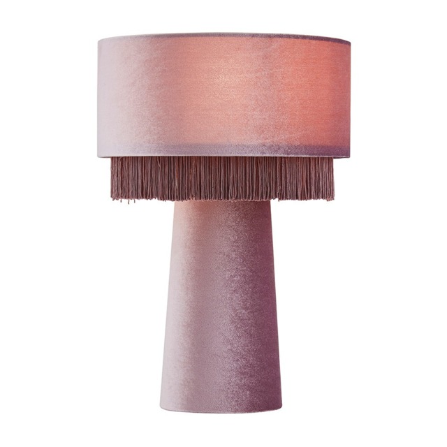 Tess Fringed Table Lamp - Lilac by litecraft | ufurnish.com