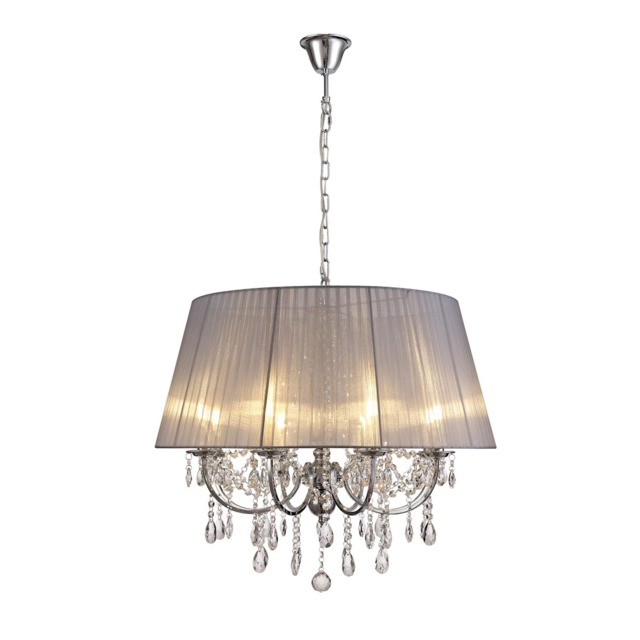Visconte 8 Light Romanza Ceiling Pendant with Shade - Chrome by ...
