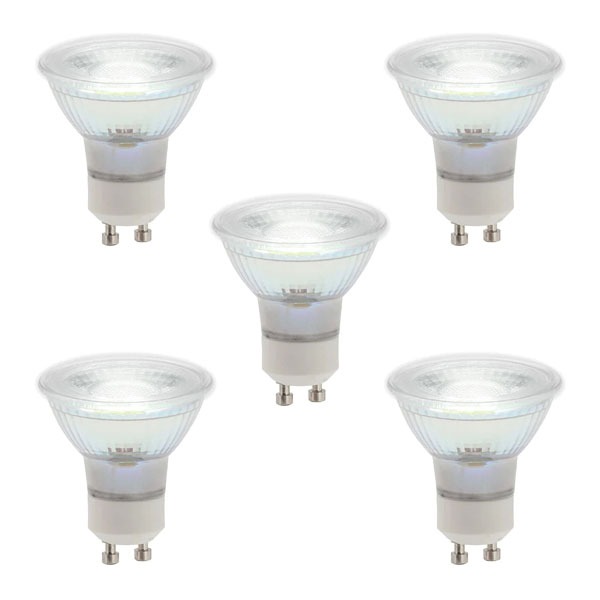 5 Pack of 5 Watt GU10 LED Dimmable Light Bulb - Natural White by ...