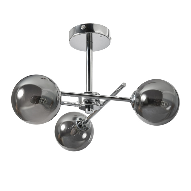 Estelle 3 Light Cross Arm Bathroom Semi Flush Ceiling Light - Chrome by ...