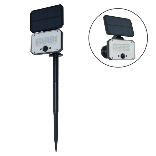 Sampson Outdoor LED Solar Wall Flood Light or Ground Spike Light ...