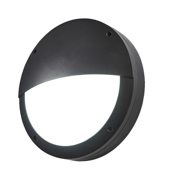 Nesta Round IP65 Eyelid Bulkhead Outdoor Wall Light - Black by ...