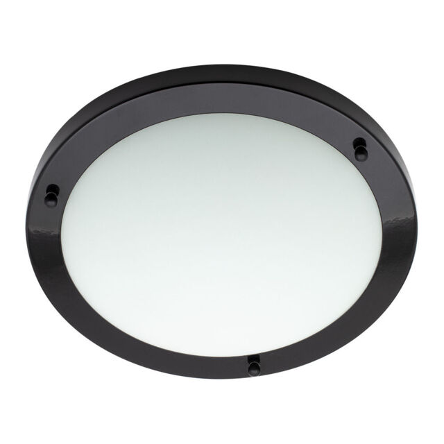 Mari Flush 18 Watt Large LED Flush Bathroom Ceiling Light - Satin Black ...