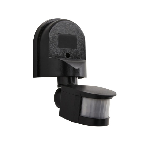 Luton Outdoor 180 Degree PIR Sensor - Black by litecraft | ufurnish.com