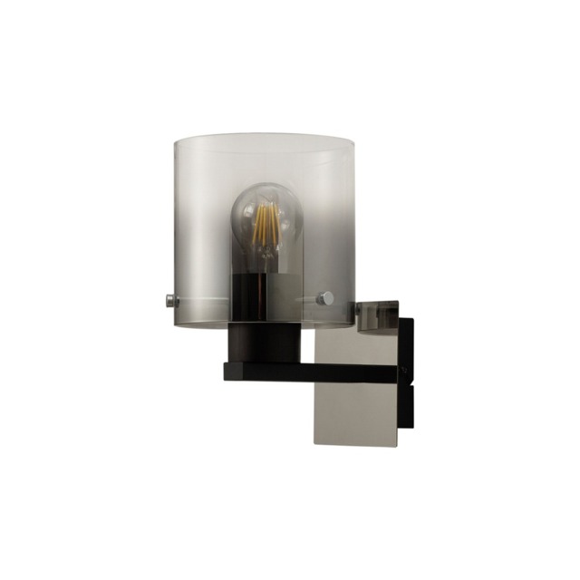 Visconte Fumo 1 Light Wall Light with Smoke Glass Shade - Chrome by ...
