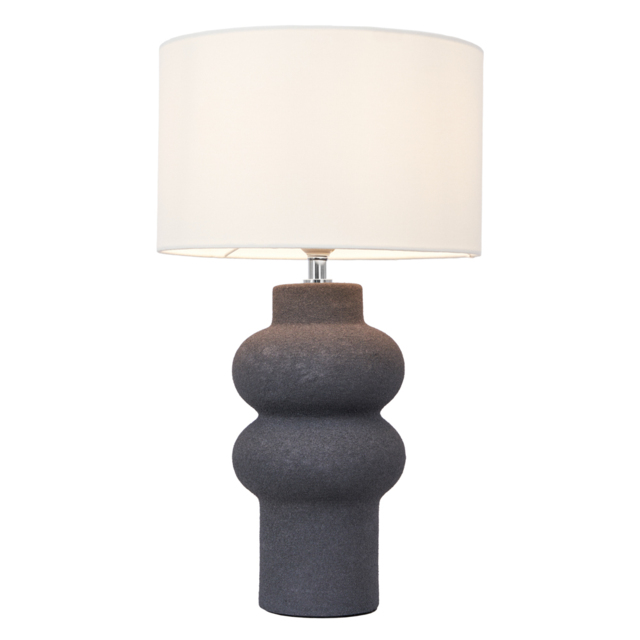 Earl Ceramic Table Lamp with White Shade - Dark Grey by litecraft ...