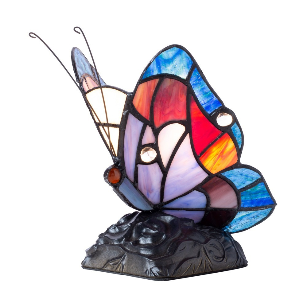 Tiffany by Tiff 1 Light Butterfly Table Lamp - Blue and Black by ...