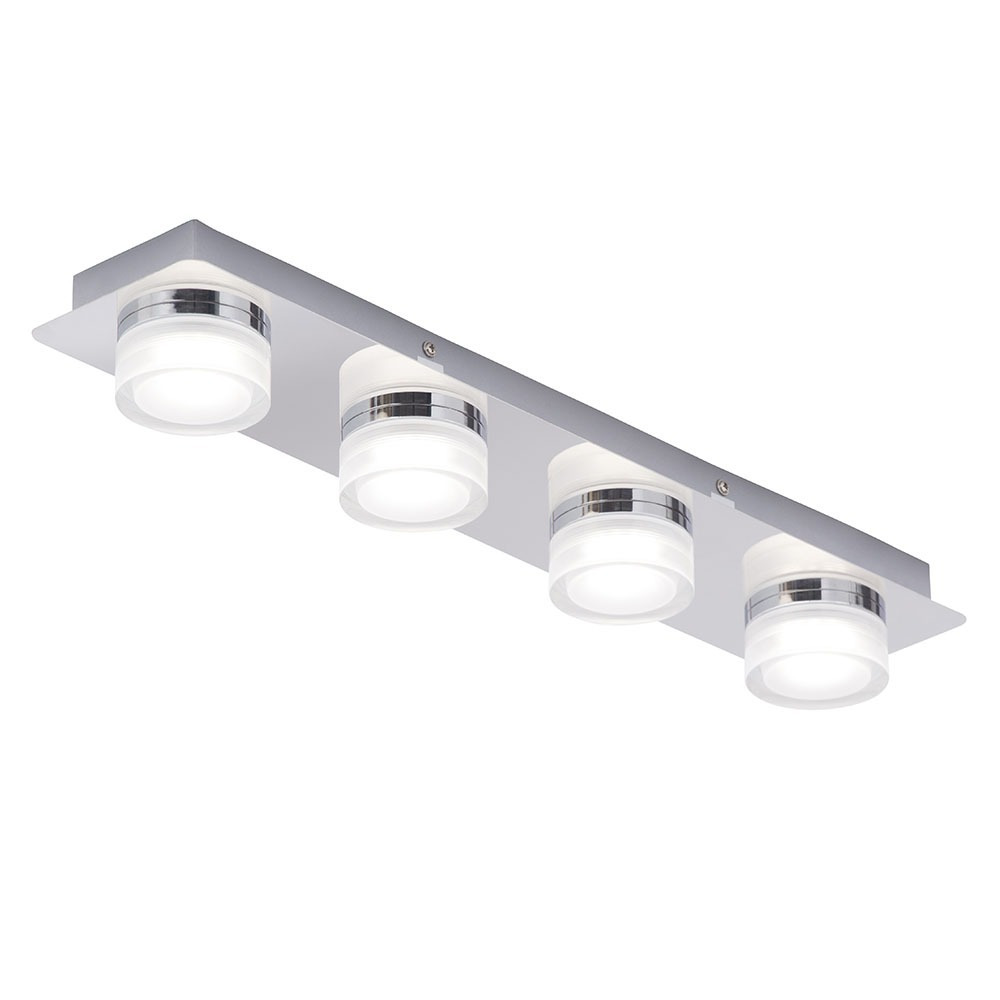 Bolton Bathroom 4 Light LED Flush Ceiling Spotlight Bar - Chrome by ...