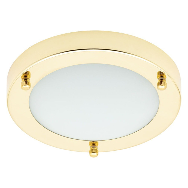 Mari 12 Watt Small LED Flush Bathroom Ceiling Light - Brass by ...